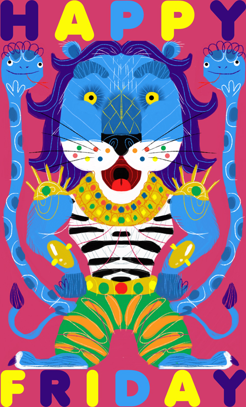 Adam Pryce Happy Friday Verosh the Lion - Creature Archives