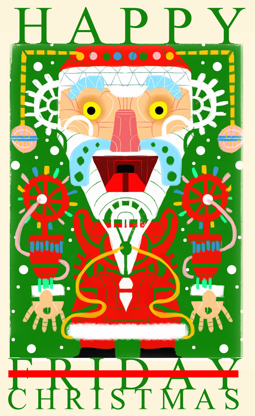 Adam Pryce Happy Friday Robot Santa - Creature Archives